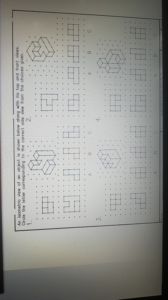 Solved An isometric view of an object is shown below along | Chegg.com