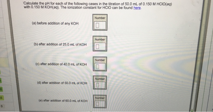 Solved Calculate the pH for each of the following cases in | Chegg.com