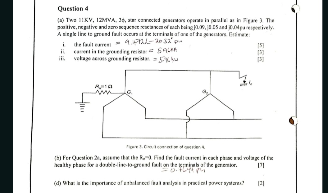 Solved (a) Two 11KV,12MVA,3ϕ, star connected generators | Chegg.com