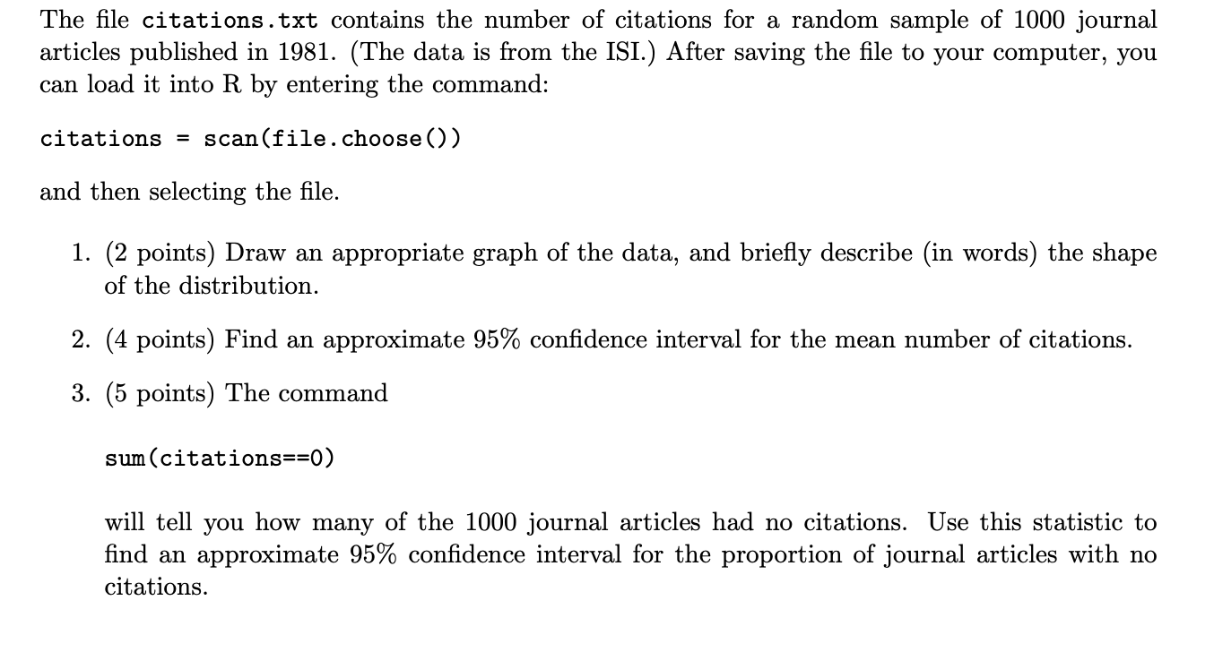 Solved The file citations.txt contains the number of | Chegg.com