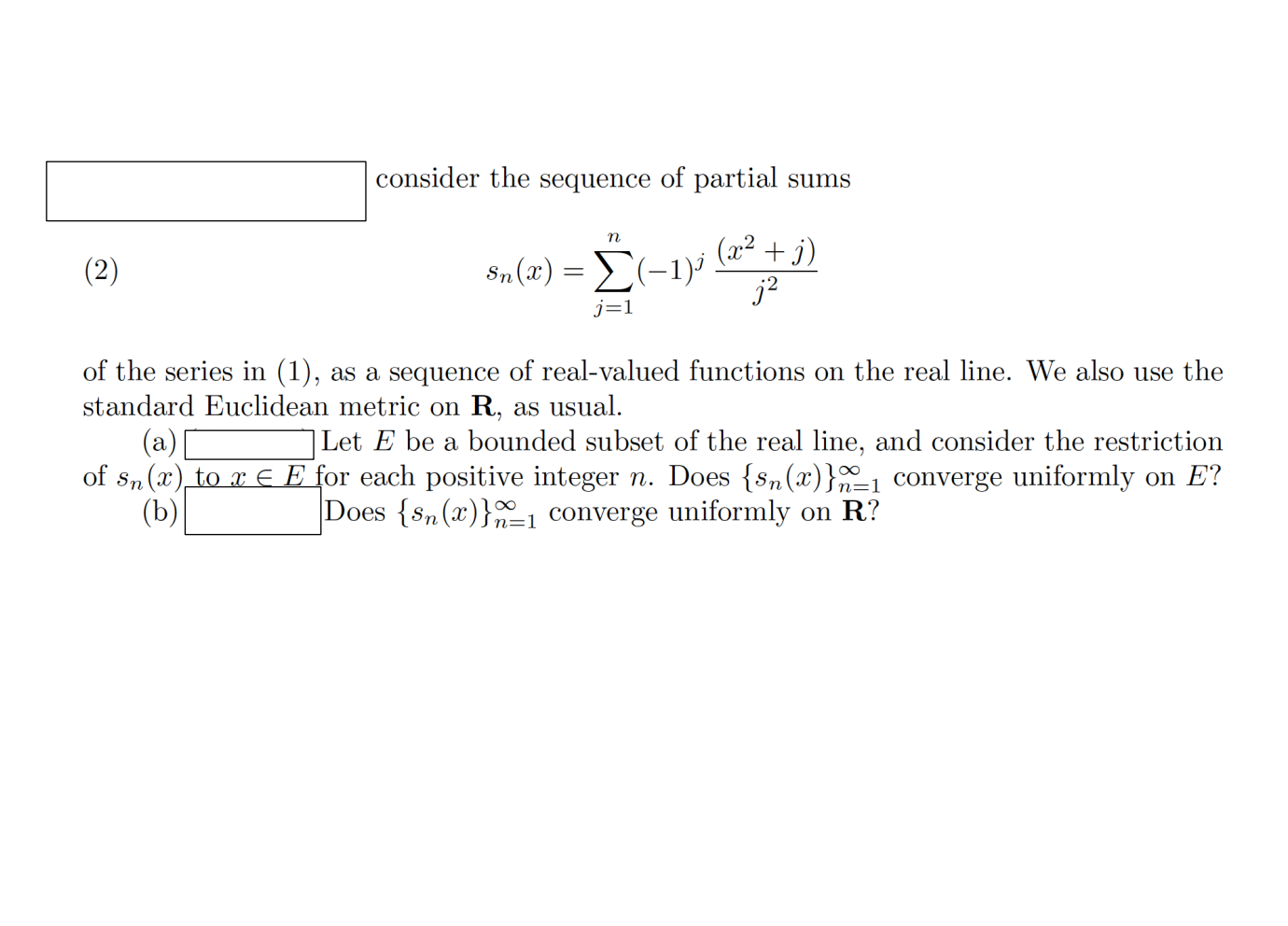 Solved consider the sequence of partial sums n (2) 8η (α) | Chegg.com