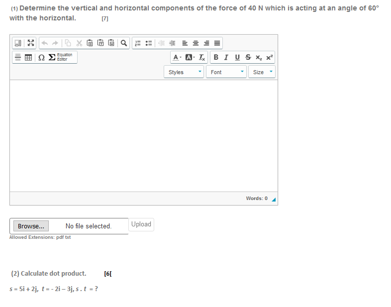 Solved (1) Determine the vertical and horizontal components | Chegg.com