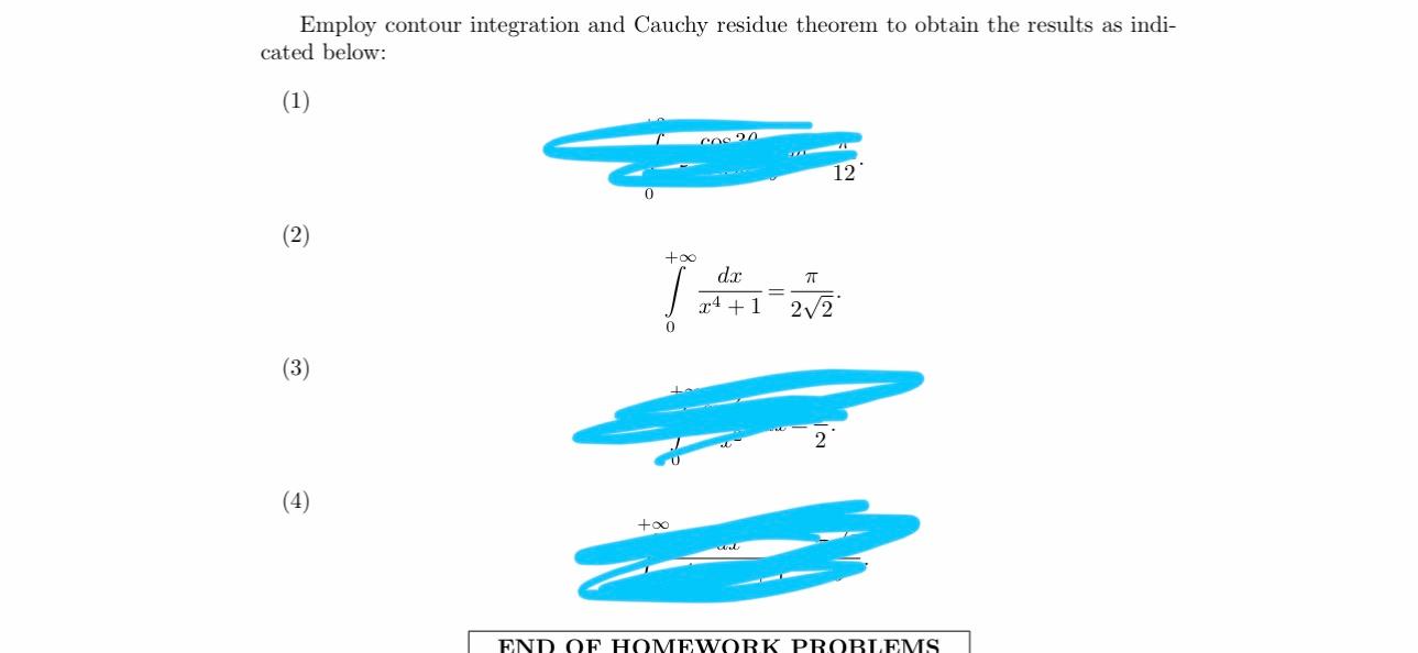 Solved Employ contour integration and Cauchy residue theorem | Chegg.com