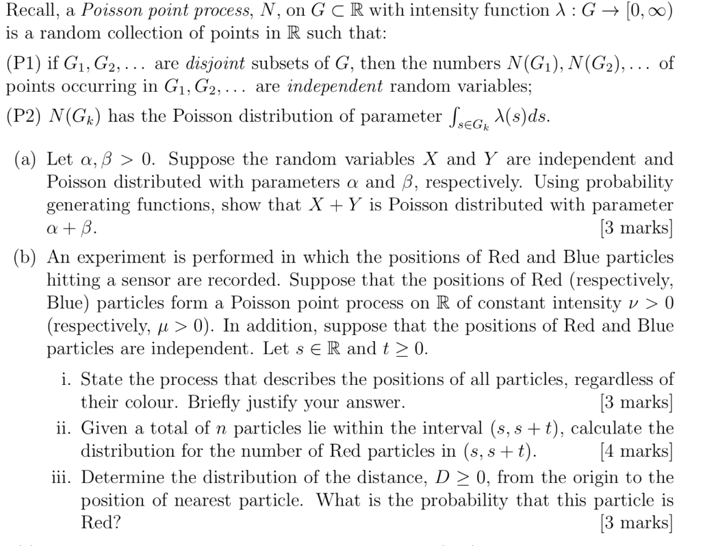 Solved Recall, a Poisson point process, N, on G C R with | Chegg.com