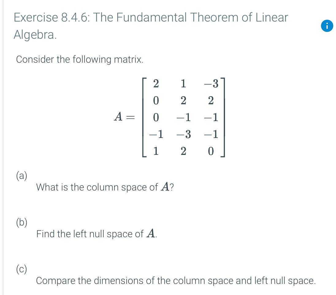 Solved Exercise 8.4.6: The Fundamental Theorem of Linear | Chegg.com