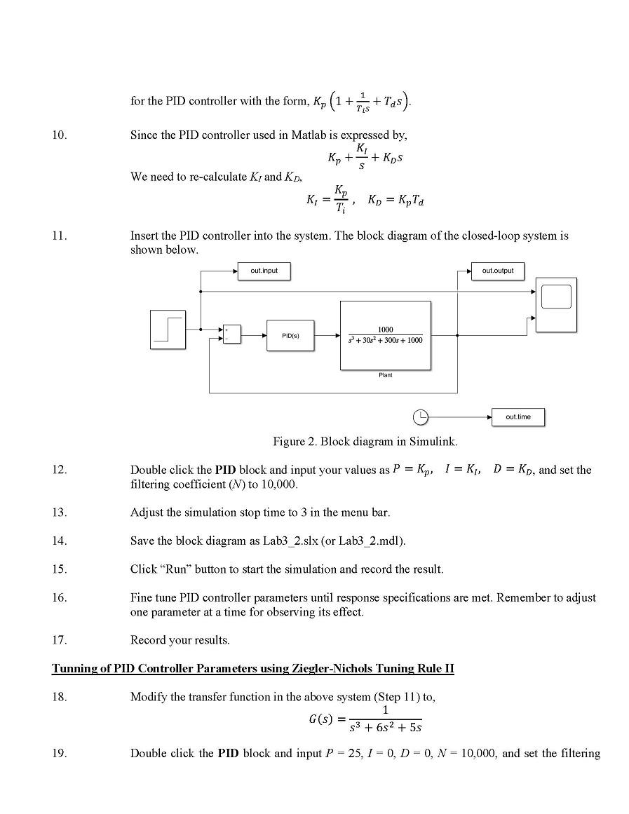 Solved Experiment : Ziegler-Nichols Tuning Rules for PID | Chegg.com