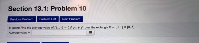 Solved Section 13.1: Problem 10 Previous ProblemProblem List | Chegg.com