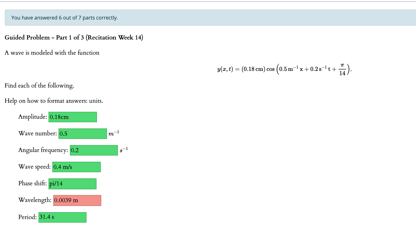 Solved You have answered 6 out of 7 parts correctly. Guided | Chegg.com
