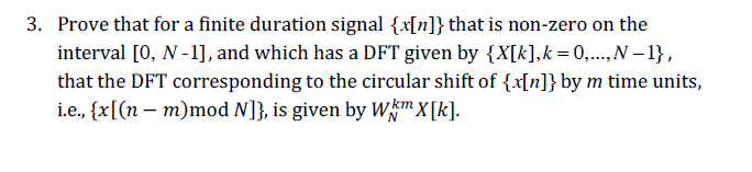Solved 3. Prove that for a finite duration signal {x[n]} | Chegg.com