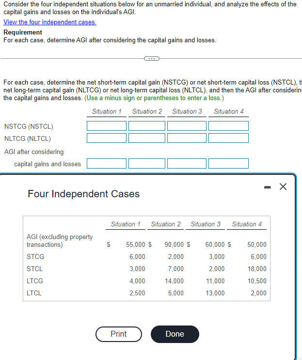 Solved Consider the four independent situations below for an | Chegg.com Solved Consider the four independent situations below for an | Chegg.com