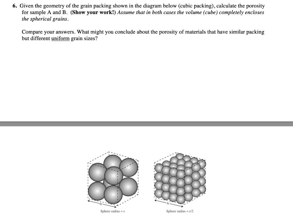 Solved 6. Given the geometry of the grain packing shown in | Chegg.com