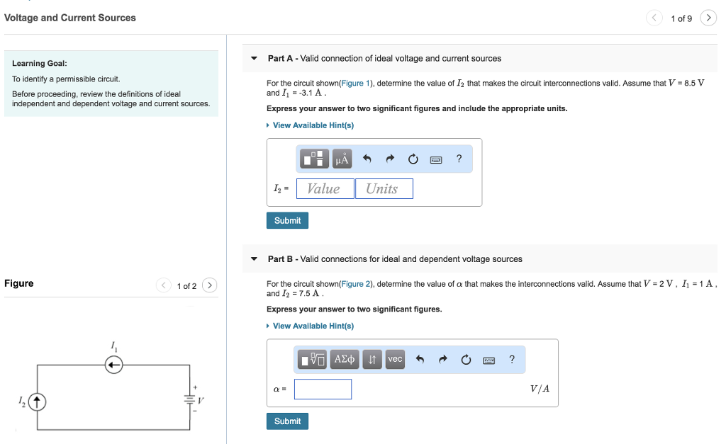 Solved Voltage and Current Sources Part A -Valid connection | Chegg.com