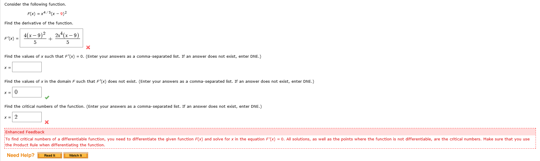 Solved r---------------------Enhanced Feedback the Product | Chegg.com