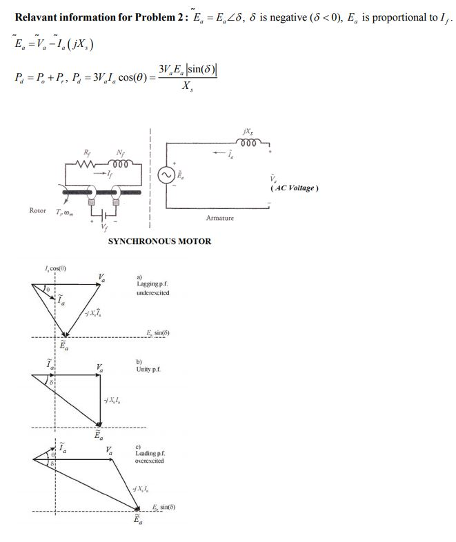 Solved 2. A 220-V three-phase Y-connected synchronous motor | Chegg.com