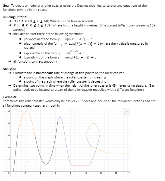 Solved + C Goal: To create a model of a roller coaster using | Chegg.com