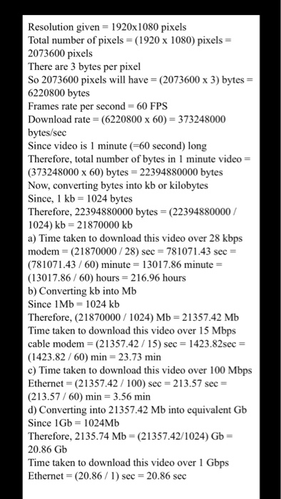 Solved Why did Chegg’s expert convert byte to kilo byte by | Chegg.com