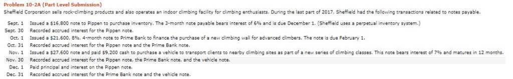 Solved Problem 10-2A (Part Level Submission) Sheffield | Chegg.com