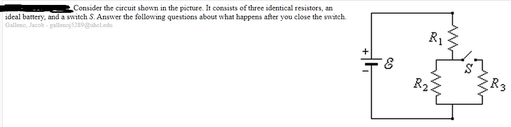 Solved a. After closing switch S, the total | Chegg.com