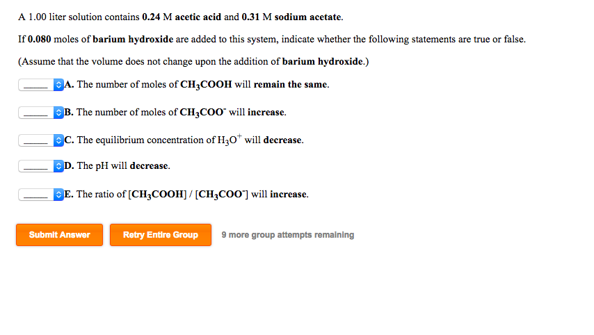 Solved A 1.00 liter solution contains 0.24 M acetic acid and | Chegg.com