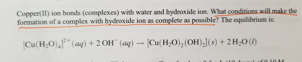 Solved Copper(II) ion bonds (complexes) with water and | Chegg.com