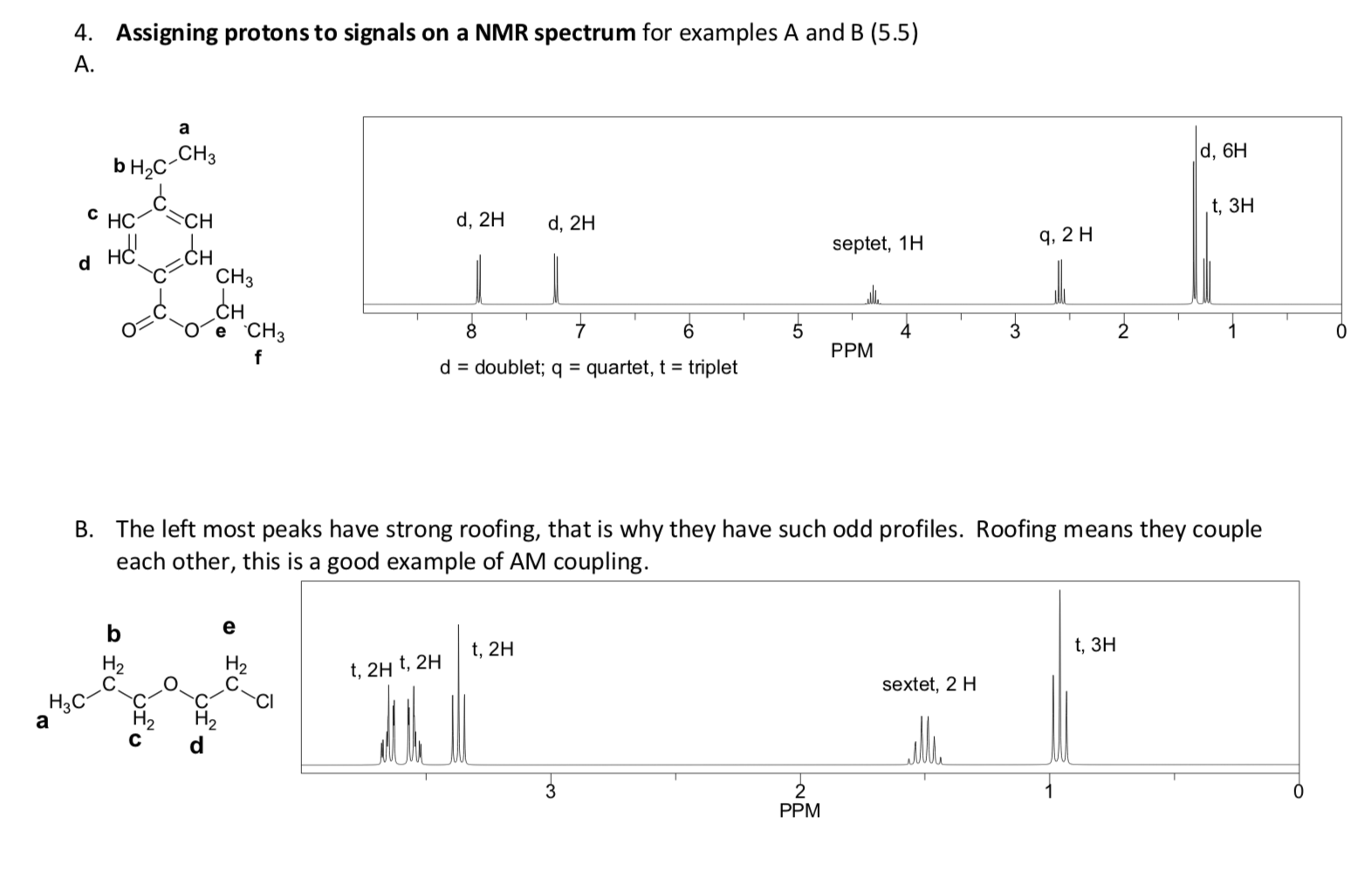 Solved 4. Assigning protons to signals on a NMR spectrum for | Chegg.com