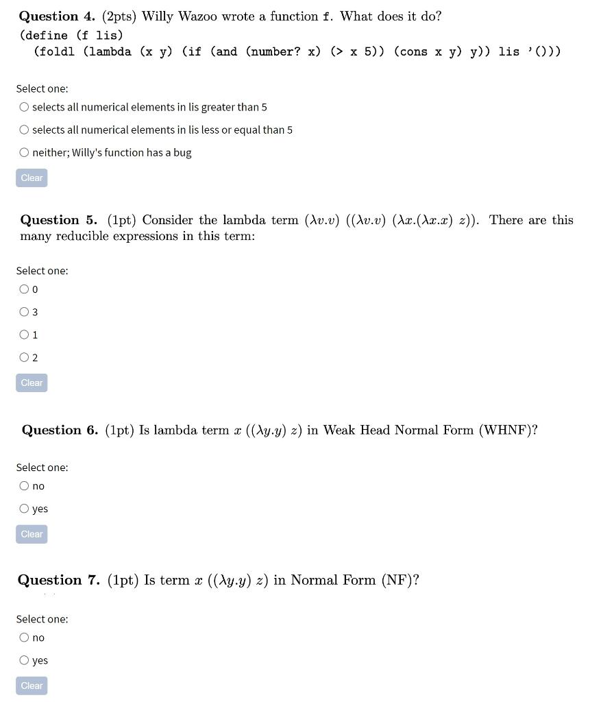 Solved Question 4. (2pts) Willy Wazoo wrote a function f. | Chegg.com
