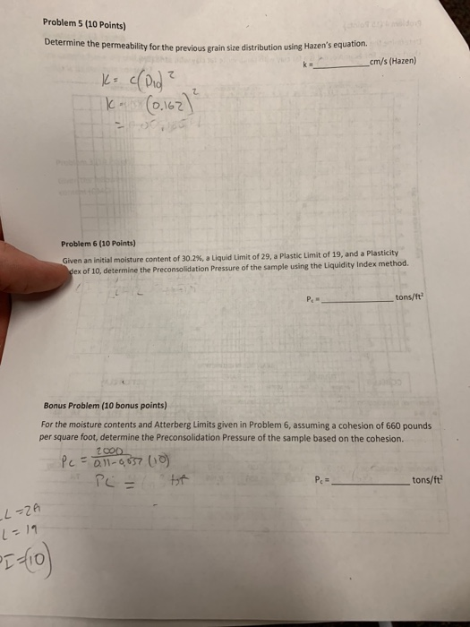 Solved Problem 5 (10 Points) Determine the permeability for | Chegg.com