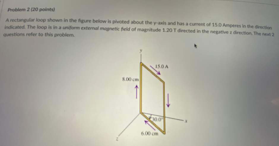 Solved Problem 2 (20 points) A rectangular loop shown in the | Chegg.com