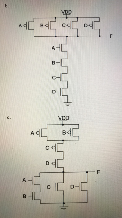 Solved Identify the pull-down and pull-up networks and | Chegg.com