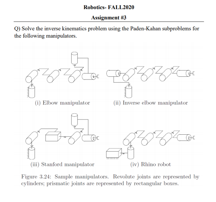 Robotics-FALL2020 Assignment #3 Q) Solve the inverse | Chegg.com