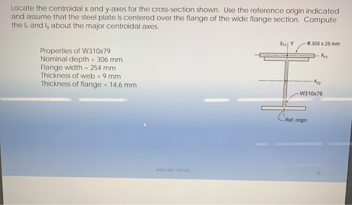 Solved Locate the centroidal x and y-axes for the | Chegg.com