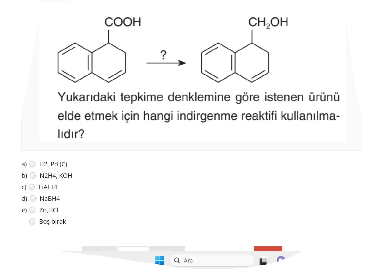 Solved ? Yukarıdaki tepkime denklemine göre istenen ürünü | Chegg.com