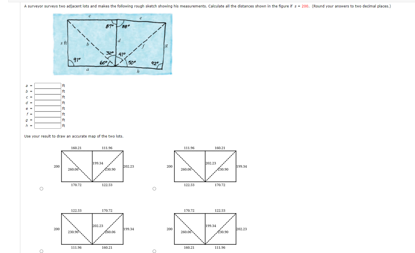 Solved A surveyor surveys two adjacent lots and makes the | Chegg.com