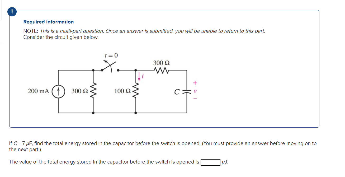 Solved Required information NOTE: This is a multi-part | Chegg.com