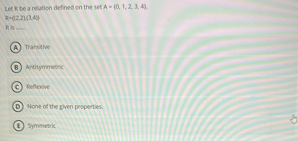 Solved Let \\( R \\) be a relation defined on the set \\( | Chegg.com