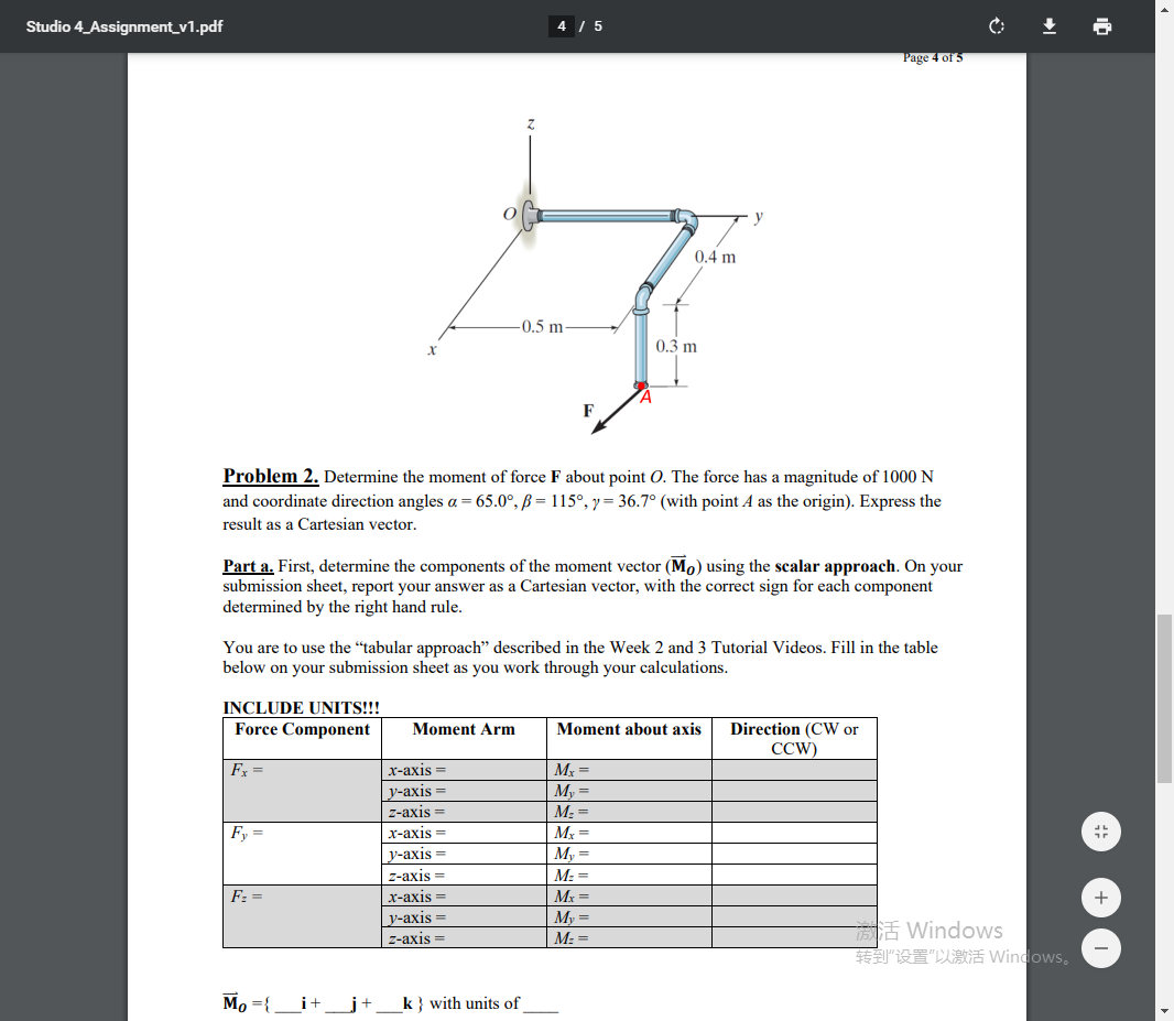 Solved Part b. Now, determine M, using the vector approach. | Chegg.com
