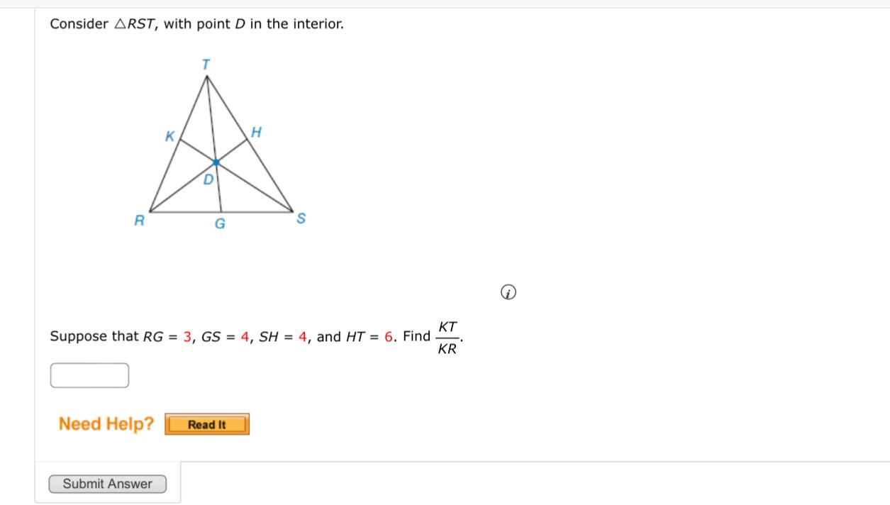 Solved Consider RST, with point D in the interior. Suppose | Chegg.com