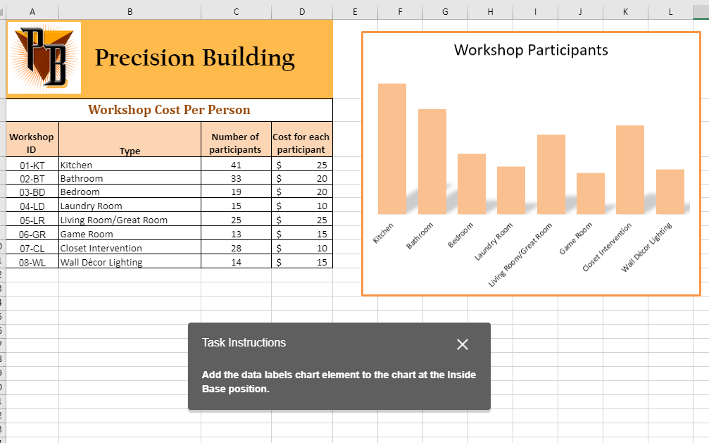 E F G H 1 TK Precision Building Workshop Participants | Chegg.com