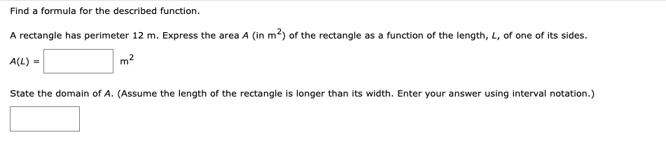 Solved Find a formula for the described function. A | Chegg.com