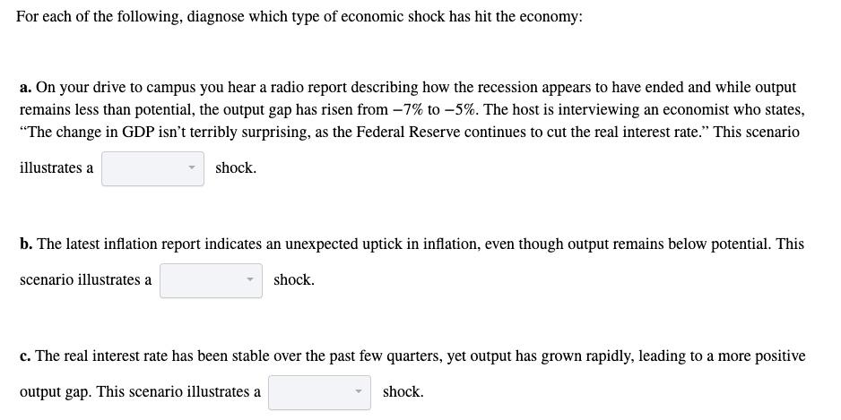 Solved Drop down choices for all a. b. | Chegg.com
