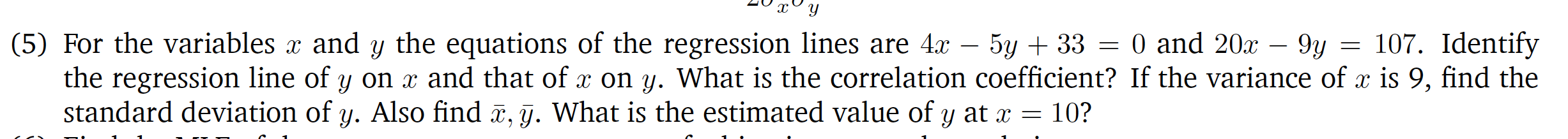 code class="asciimath">(5) ﻿For the variables x and y | Chegg.com