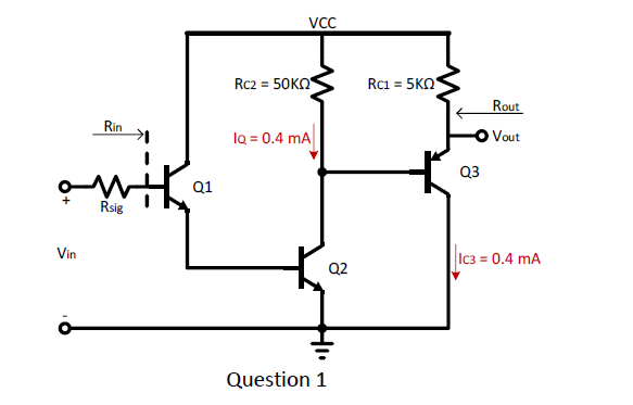 Solved For the circuit below left, the transistor parameters | Chegg.com