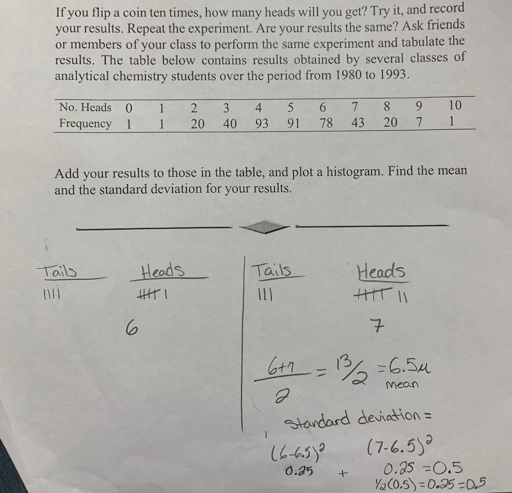 Coin Toss Exercise 1. Sort the data numerically and | Chegg.com