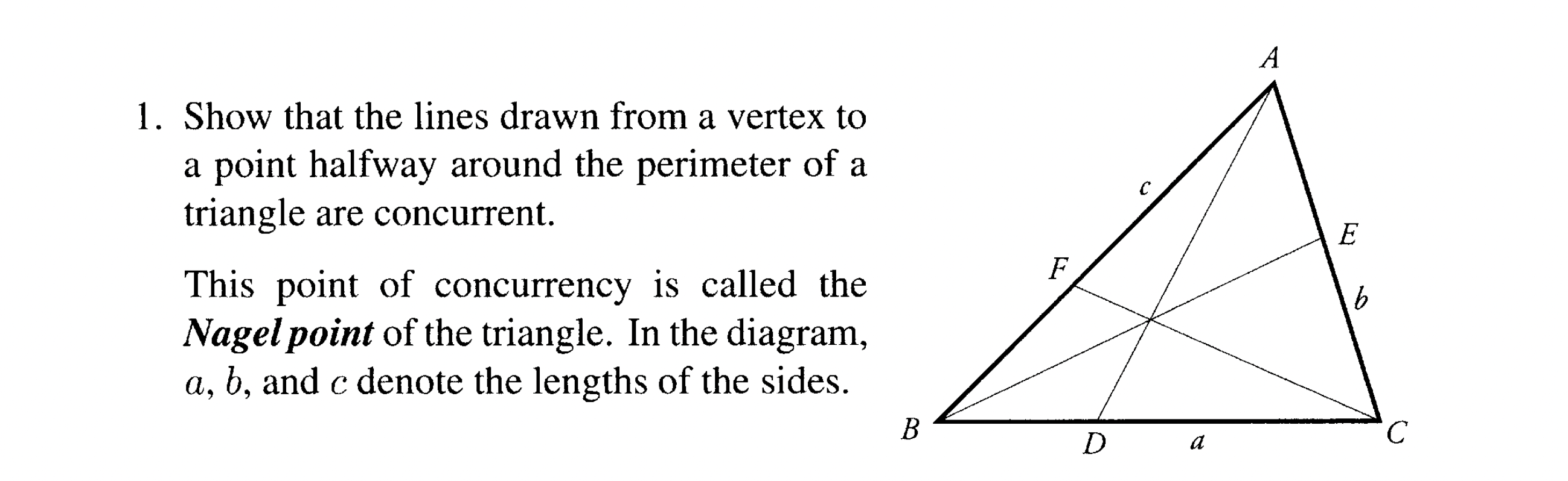 Show that the lines drawn from a vertex toa point | Chegg.com