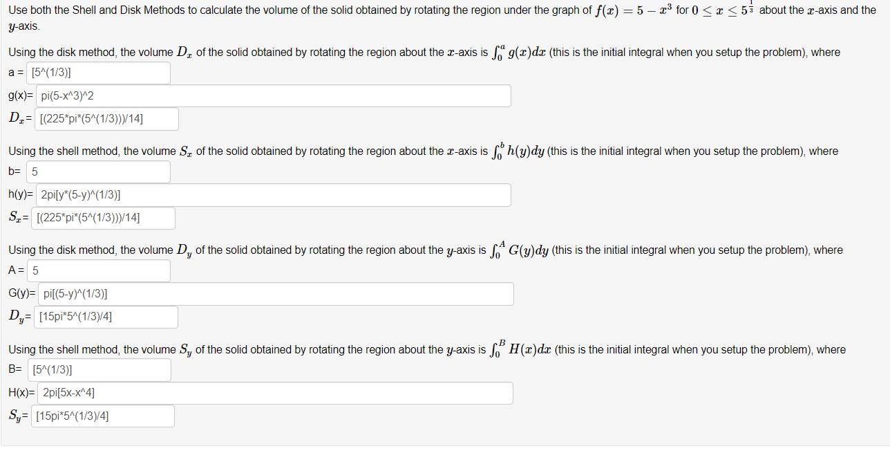 Use both the Shell and Disk Methods to calculate the | Chegg.com