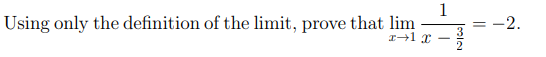 Solved Using only the definition of the limit, prove that | Chegg.com