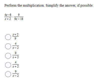 Solved Perform the multiplication. Simplify the answer, if | Chegg.com