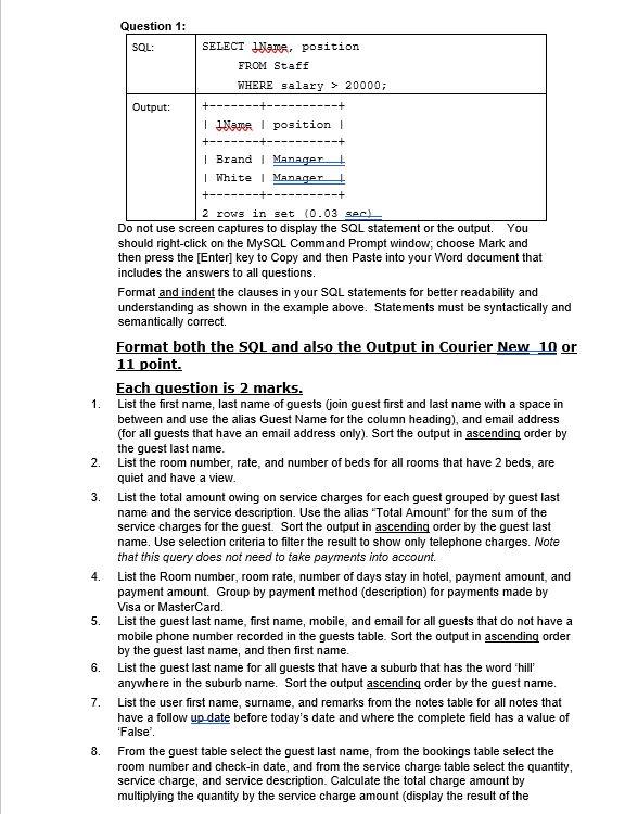 ITICT107A Introduction to Databases Group Assignment | Chegg.com