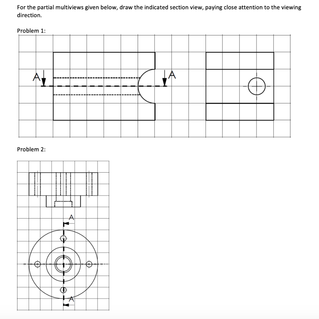 Solved For The Partial Multiviews Given Below Draw The 