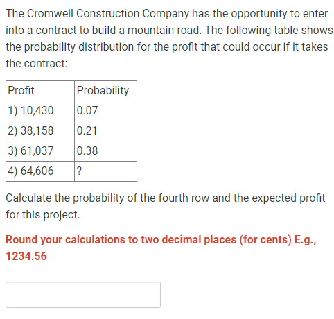 Solved The Cromwell Construction Company has the opportunity | Chegg.com